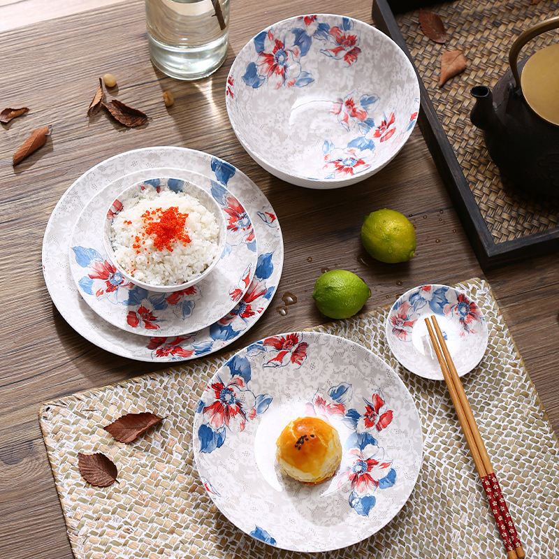 China Peony-Patterned Ceramic Dinnerware Set: Artisan Floral Motifs ...