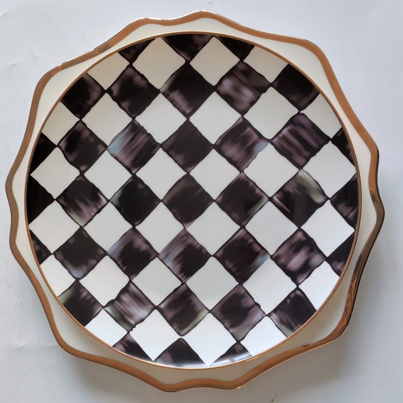 China Ceramic Plates with Classic Checkerboard Design: Elevate Every ...