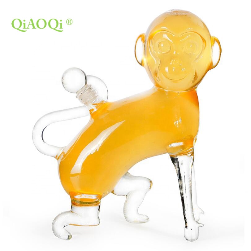 China Animal Shaped Glass Bottle Monkey Shaped Clear Glass Decanter ...