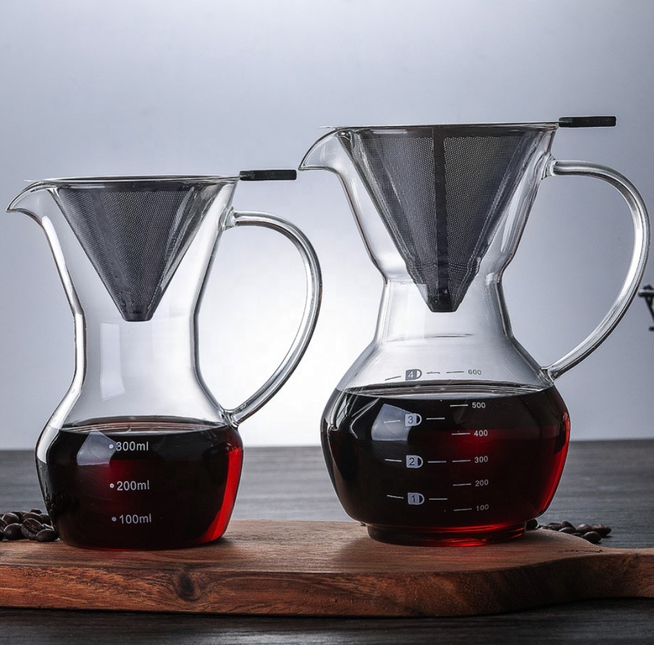 China 600ml high borosilicate pyrex glass coffee pot glass coffee maker ...